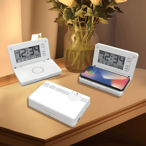 Digital Alarm Clock with Qi® Wireless Charging – LCD & Snooze ...