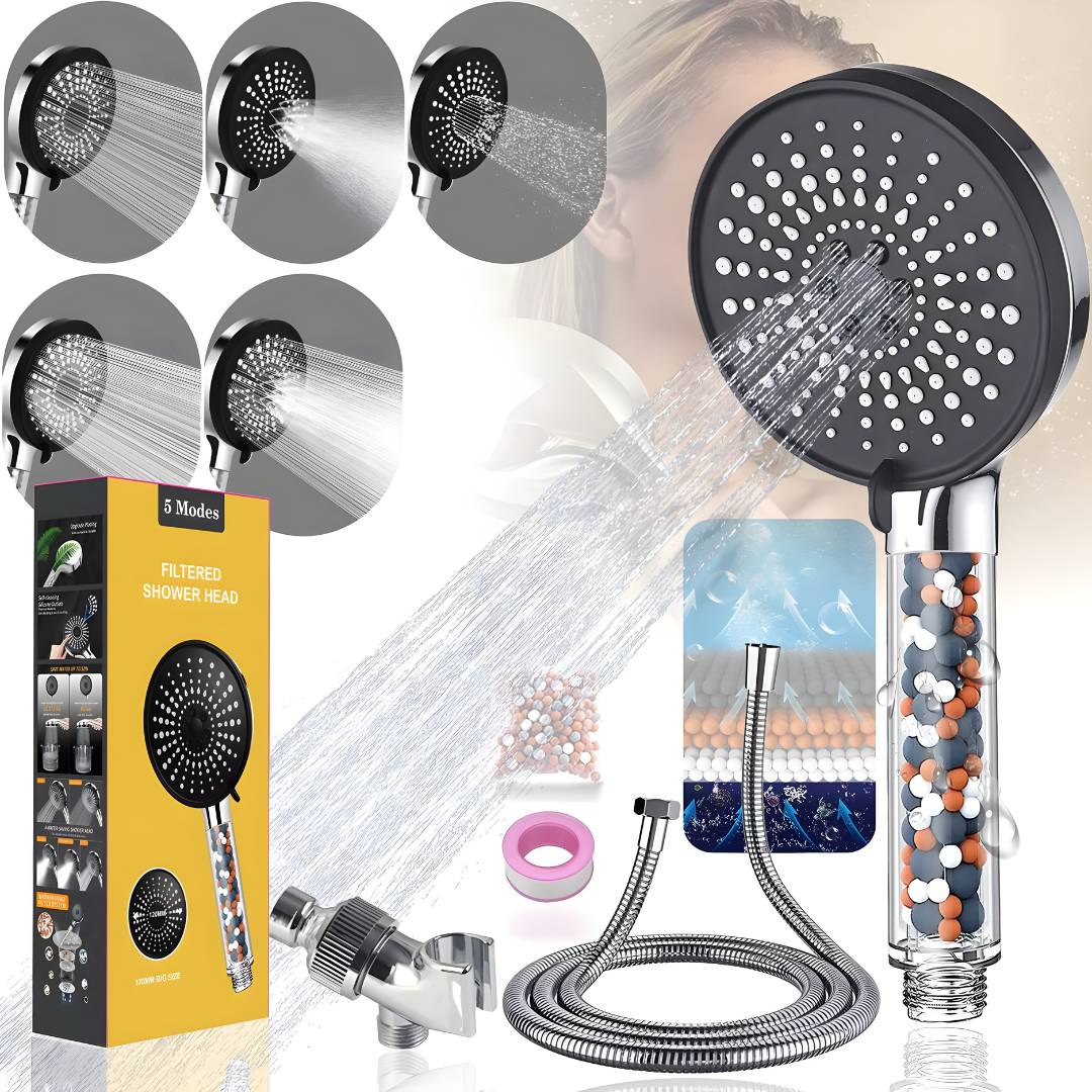 5-in-1 High-Pressure Filtered Shower Head with 5 Modes – EUROPEAN HOUSE ...