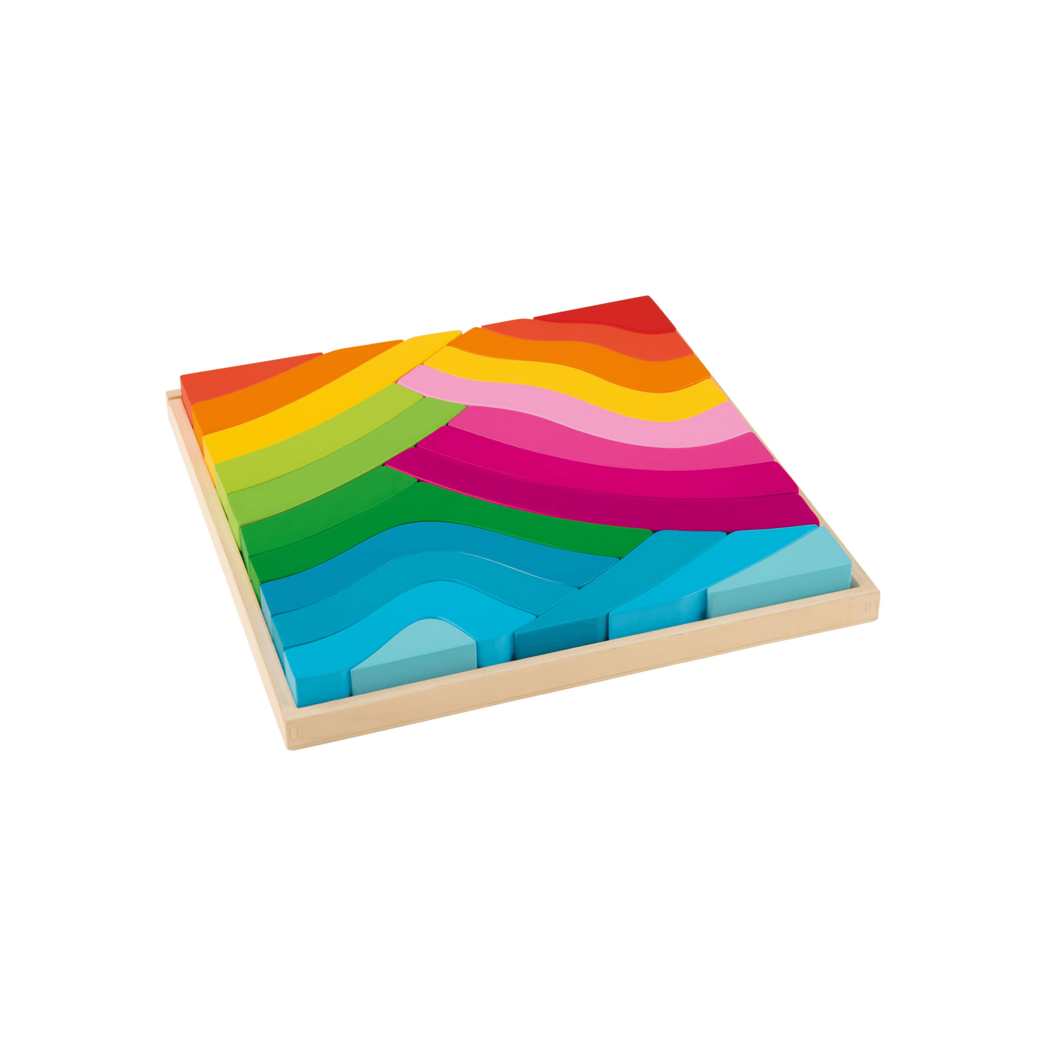 RAINBOW WOODEN PUZZLE BOX 23 PIECES